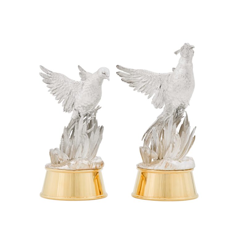 Silver & Gilt Game Bird Chess Set - Theo Fennell Ltd
