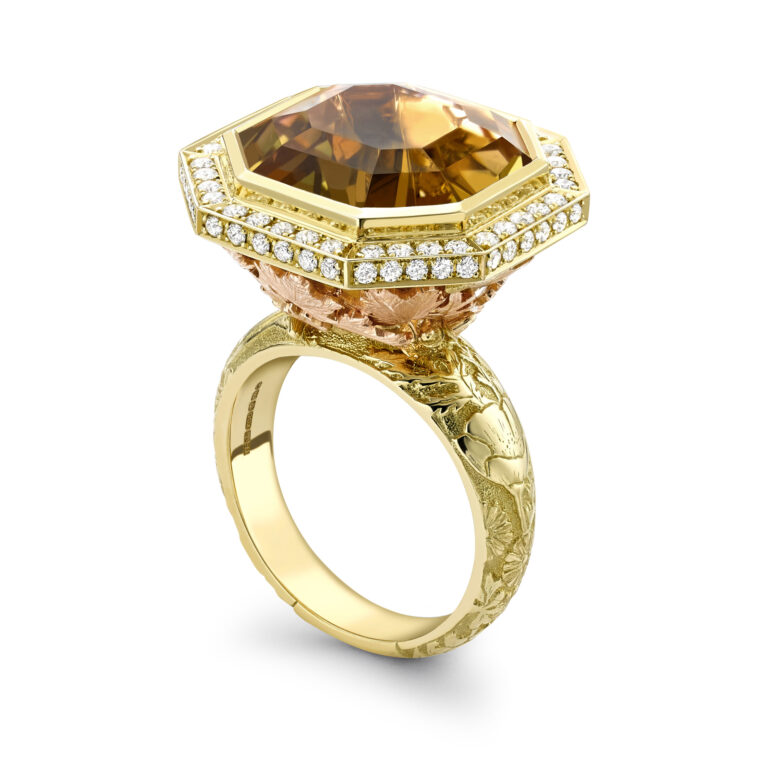 Autumn Tourmaline & Diamond Floribunda Ring - Theo Fennell Ltd
