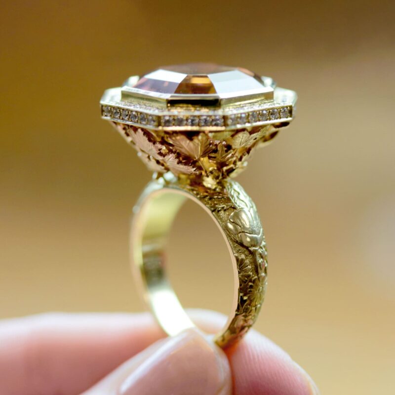 Autumn Tourmaline & Diamond Floribunda Ring - Theo Fennell Ltd